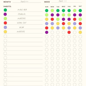 Think Big Btch Colour Coded Weekly Habit Tracker Digital - Etsy