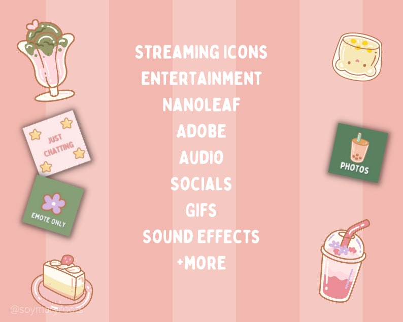 STREAM DECK Kawaii Icons / Twitch / Streaming Assets / Adobe + More! - Etsy