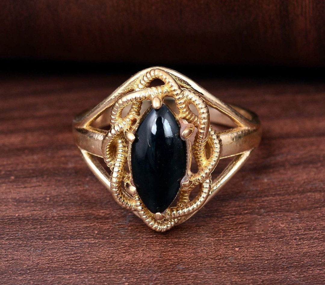 Black Obsidian Ring, Natural Obsidian Ring, Black Stone Ring, Spiritual ...
