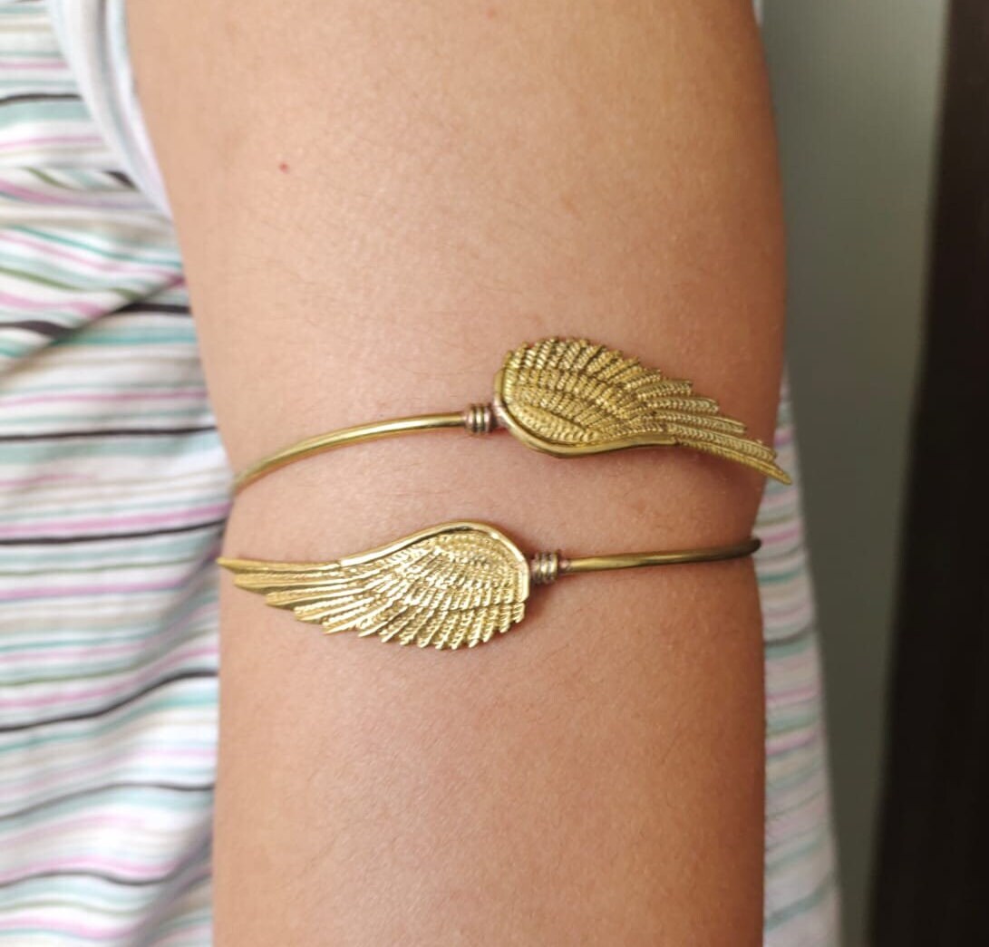 Gold Wing Arm Band, Arm Cuff, Upper Arm Band, Arm Cuff, Minimalist ...