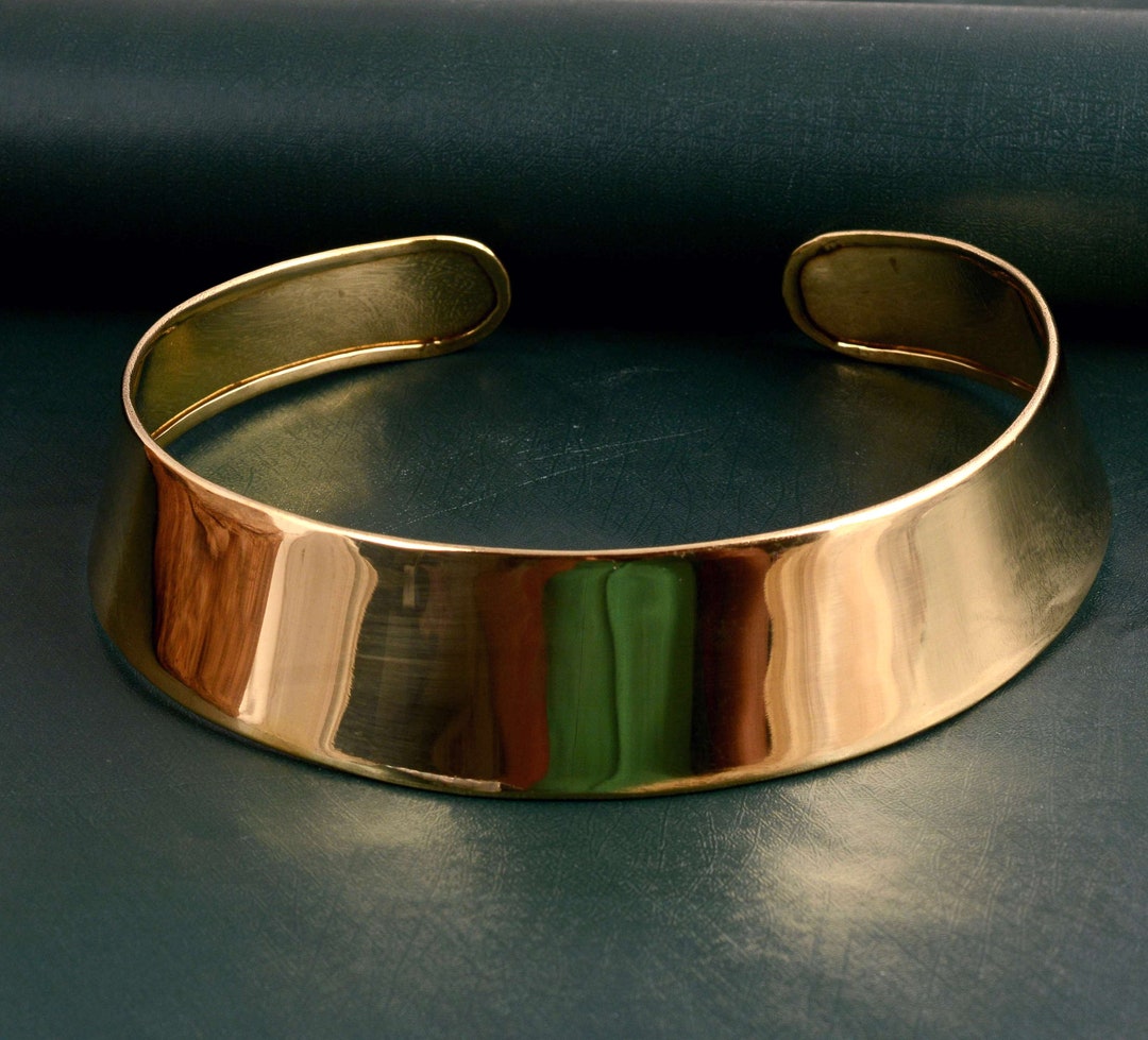 Brass Gold Choker, Tribal Choker, Ethnic Choker, Collar Necklace, Statement Choker Neck Cuff ...