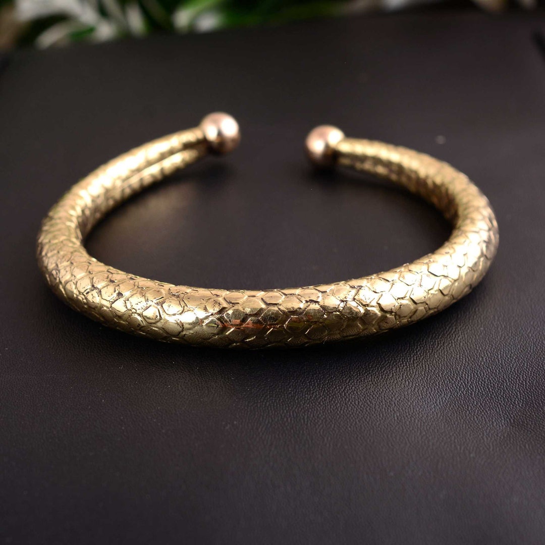 Brass Snake Skin Hand Cuff: Ethnic Tribal Bracelet - Etsy