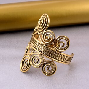 African Style Upper Arm Bangle Cuff Bracelet Jewelry, Gold Mandala Arm ...