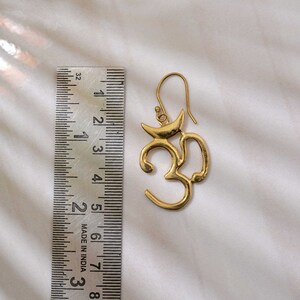 Aum Gold Drop, Tiny Aum Symbol Dangle Earrings, Minimalist Hindu Posts ...
