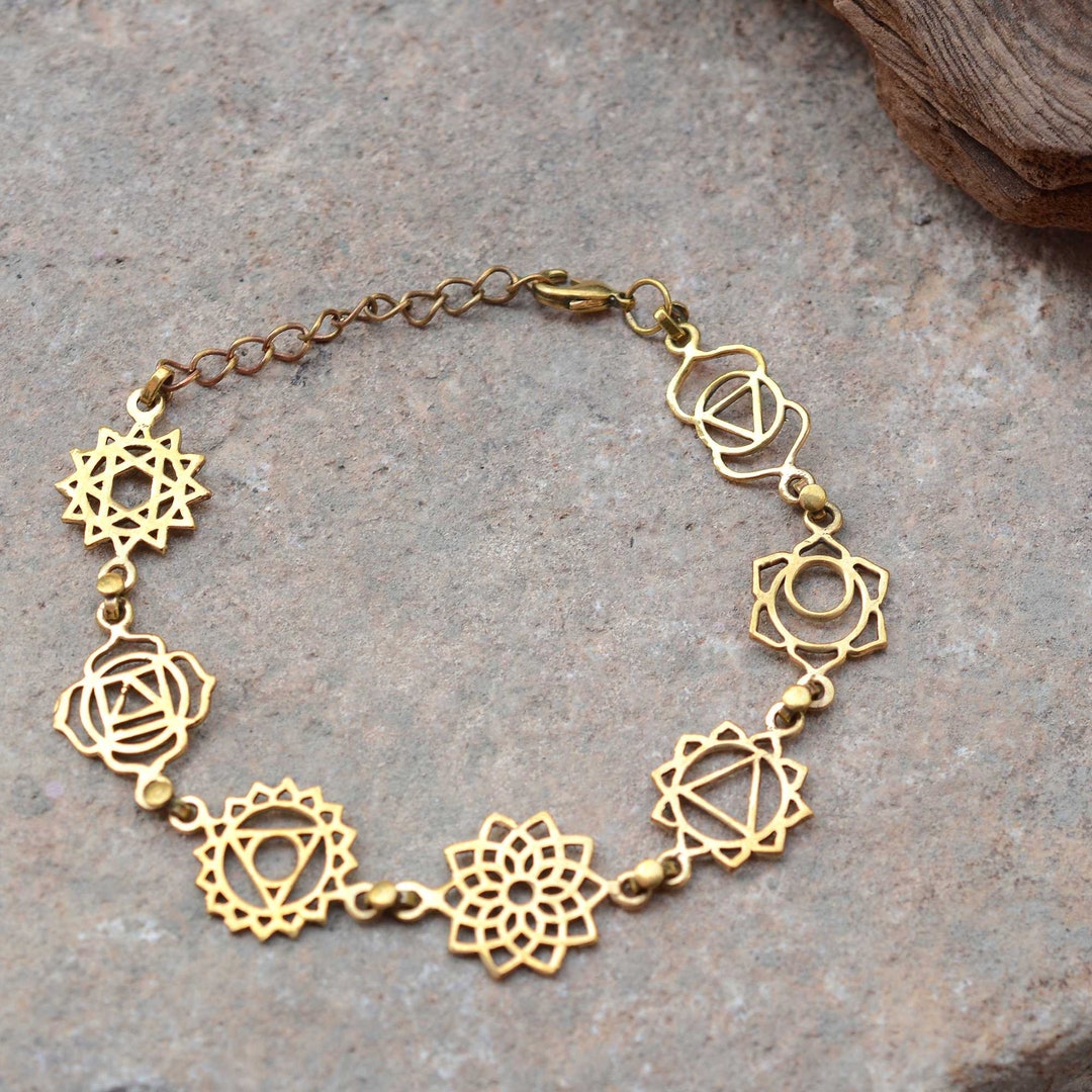 7 Chakras Bracelet || Chakra Symbols Bracelet || Holistic Bracelet ...