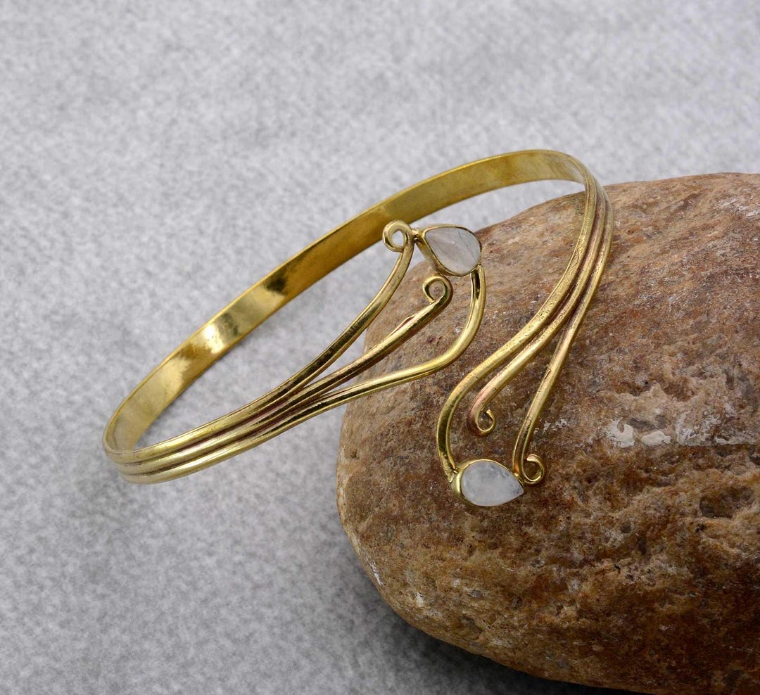 Brass Arm Cuff Bracelet: Adjustable Open Bangle - Etsy