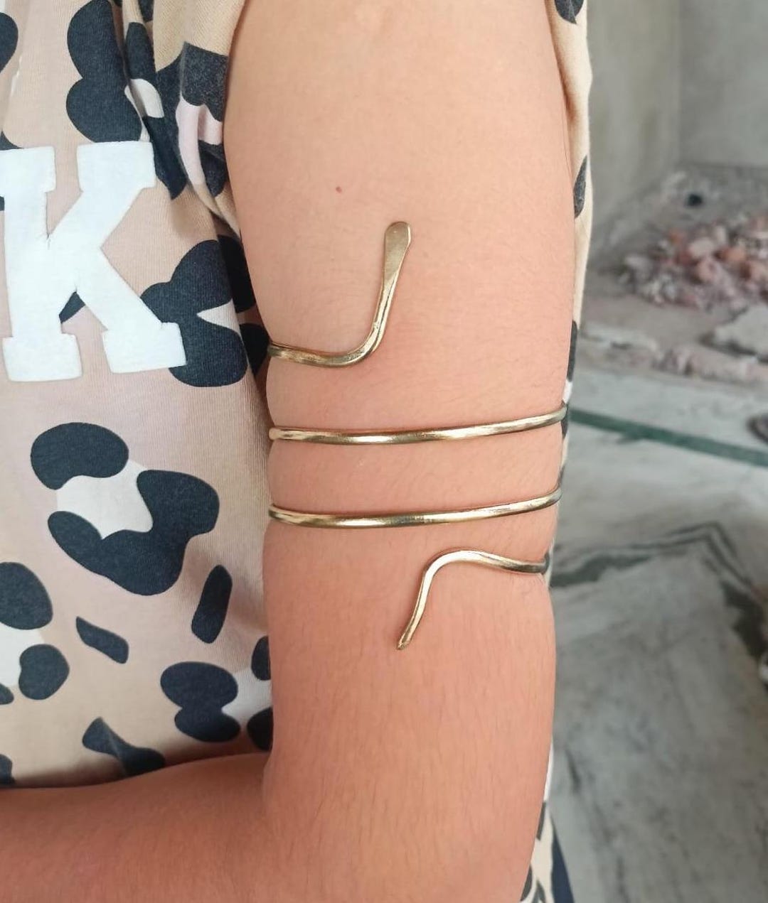 Snake Bracelet Gold, Arm Cuff, Gold Arm Bracelet, Wrist Cuff, Snake Arm ...