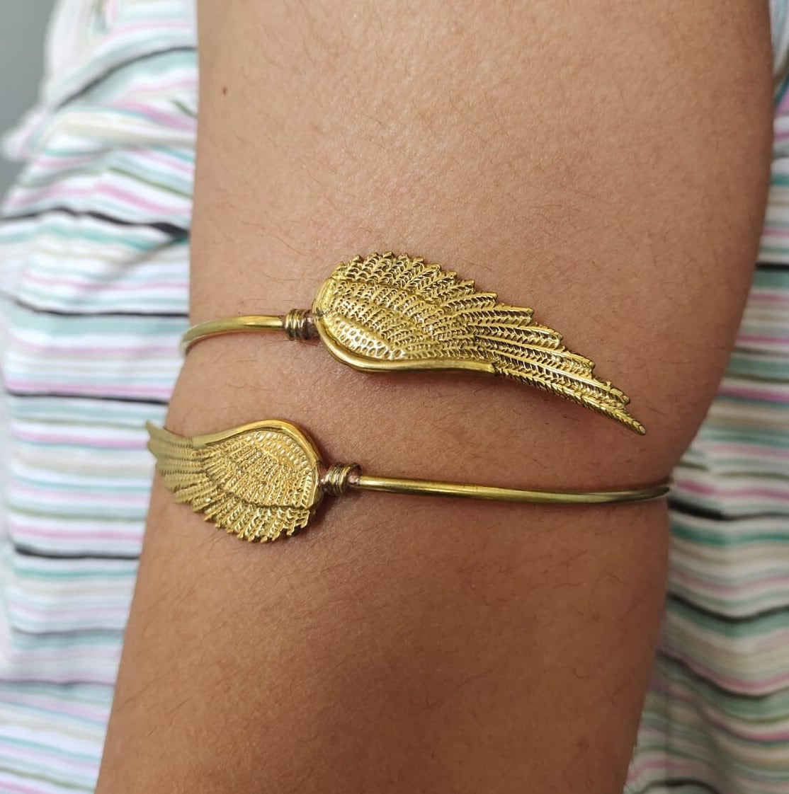 Gold Wing Arm Band, Arm Cuff, Upper Arm Band, Arm Cuff, Minimalist ...