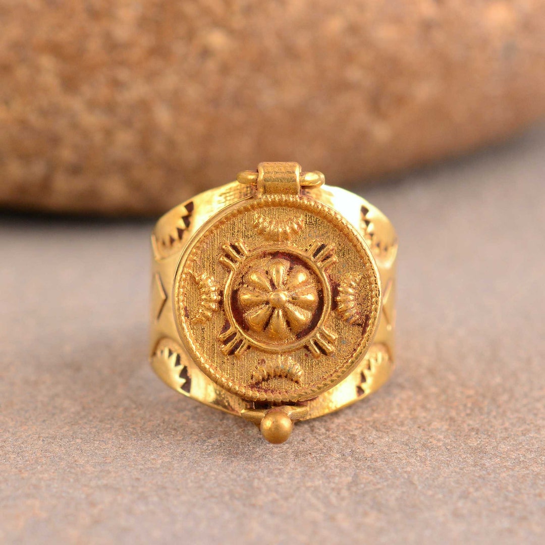 Secret Poison Ring, Gold Plated Poison Ring, Unique Poison Ring, Secret ...