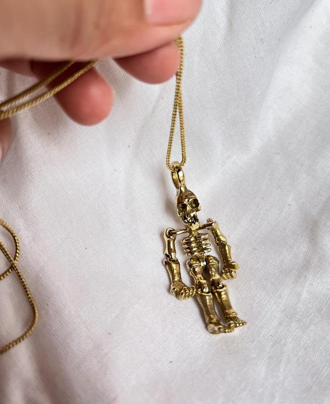 Gold Skull Body, Handmade Human Skeleton Pendant, Skull Body Skull ...