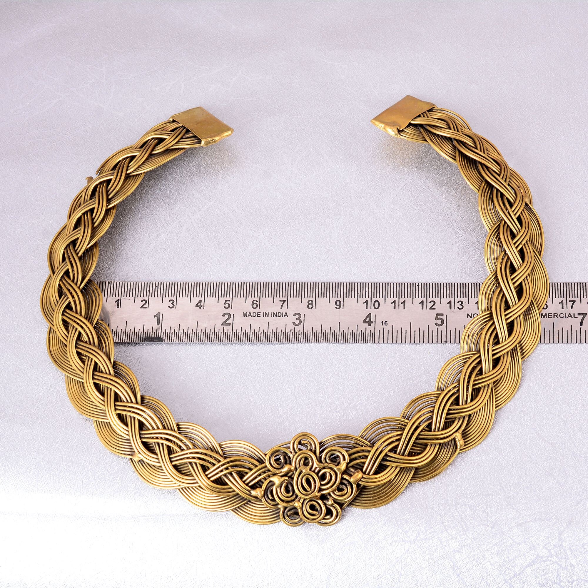 Braided Torque Choker Viking Choker Brass Color Tribal - Etsy