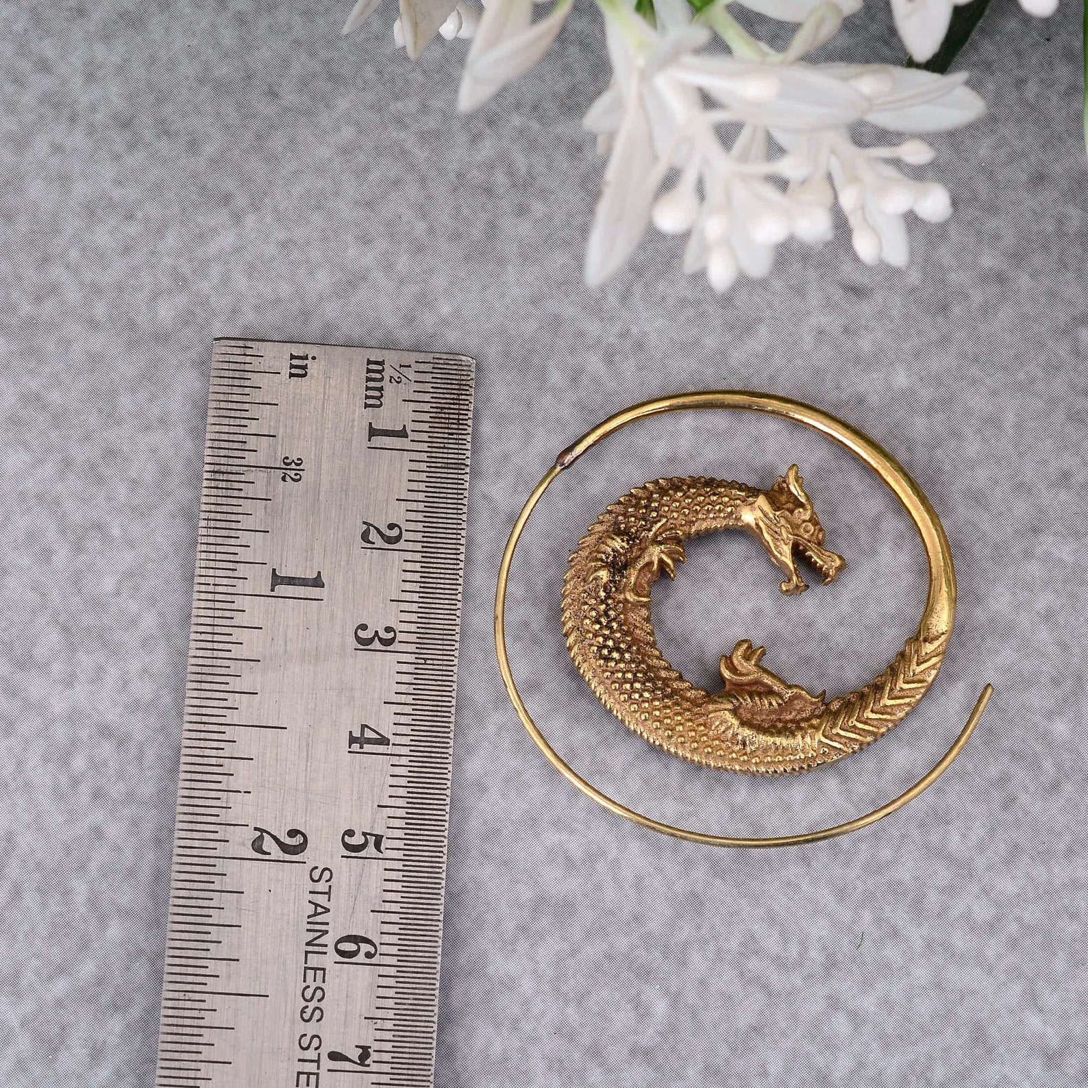 SINGLE Dragon Hoop Earring, Dragon Earring, Gothic Earring, Gothic ...