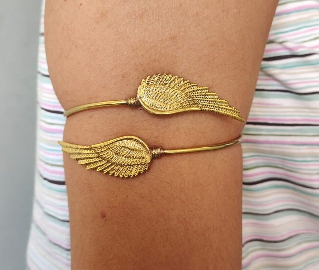 Gold Wing Arm Band, Arm Cuff, Upper Arm Band, Arm Cuff, Minimalist ...