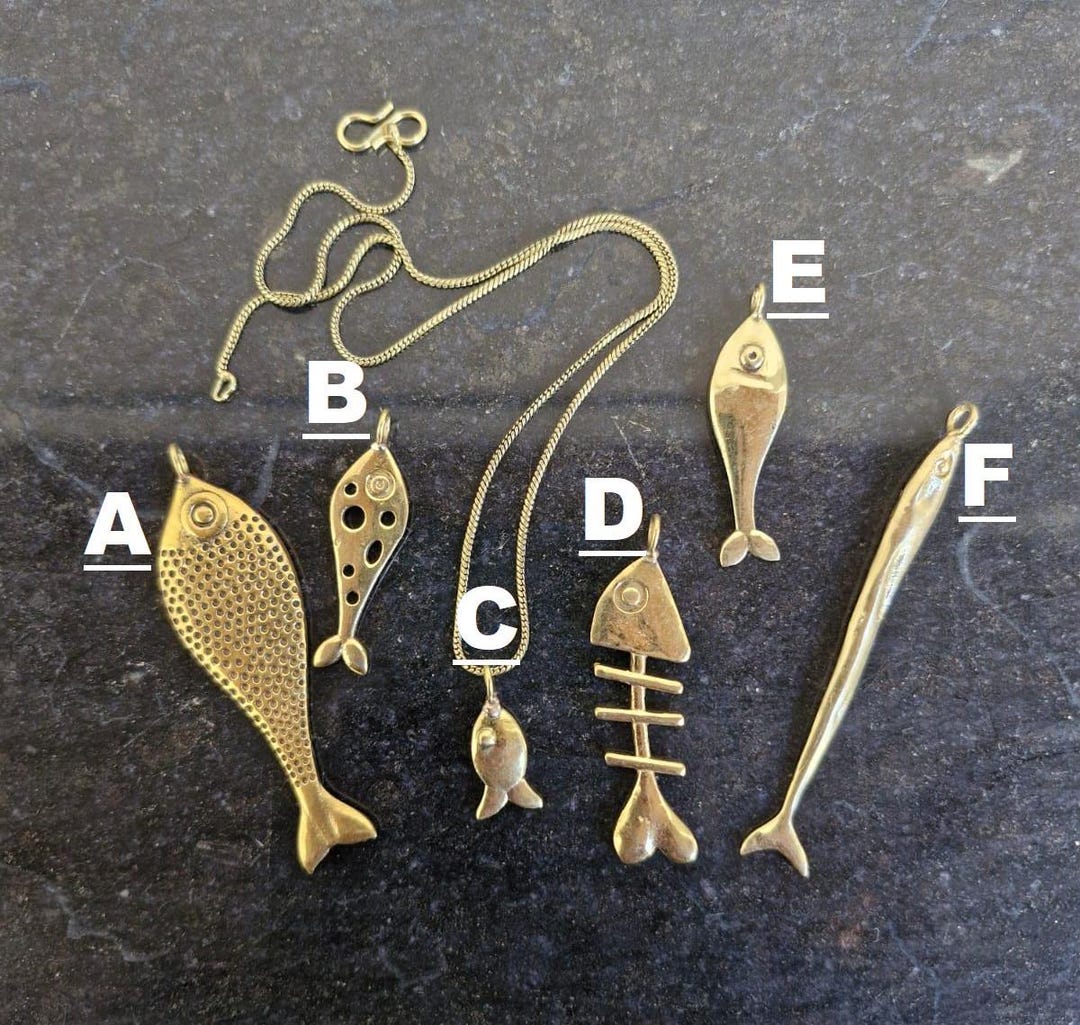 Brass Sardine Fish Charm: Animal Jewelry Pendant - Etsy