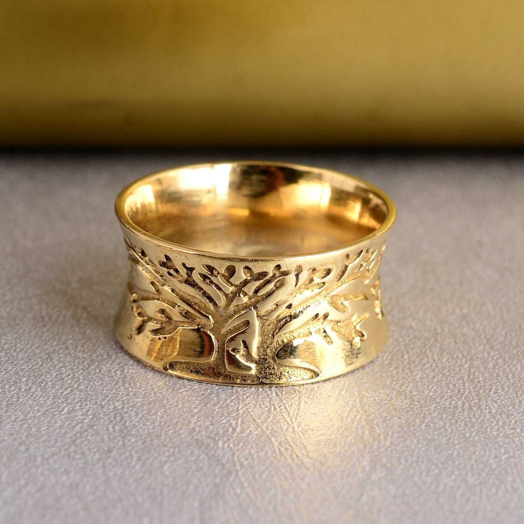 Engraved Palm Tree Ring, Handmade Ring, Vintage Rings, Signet Ring ...