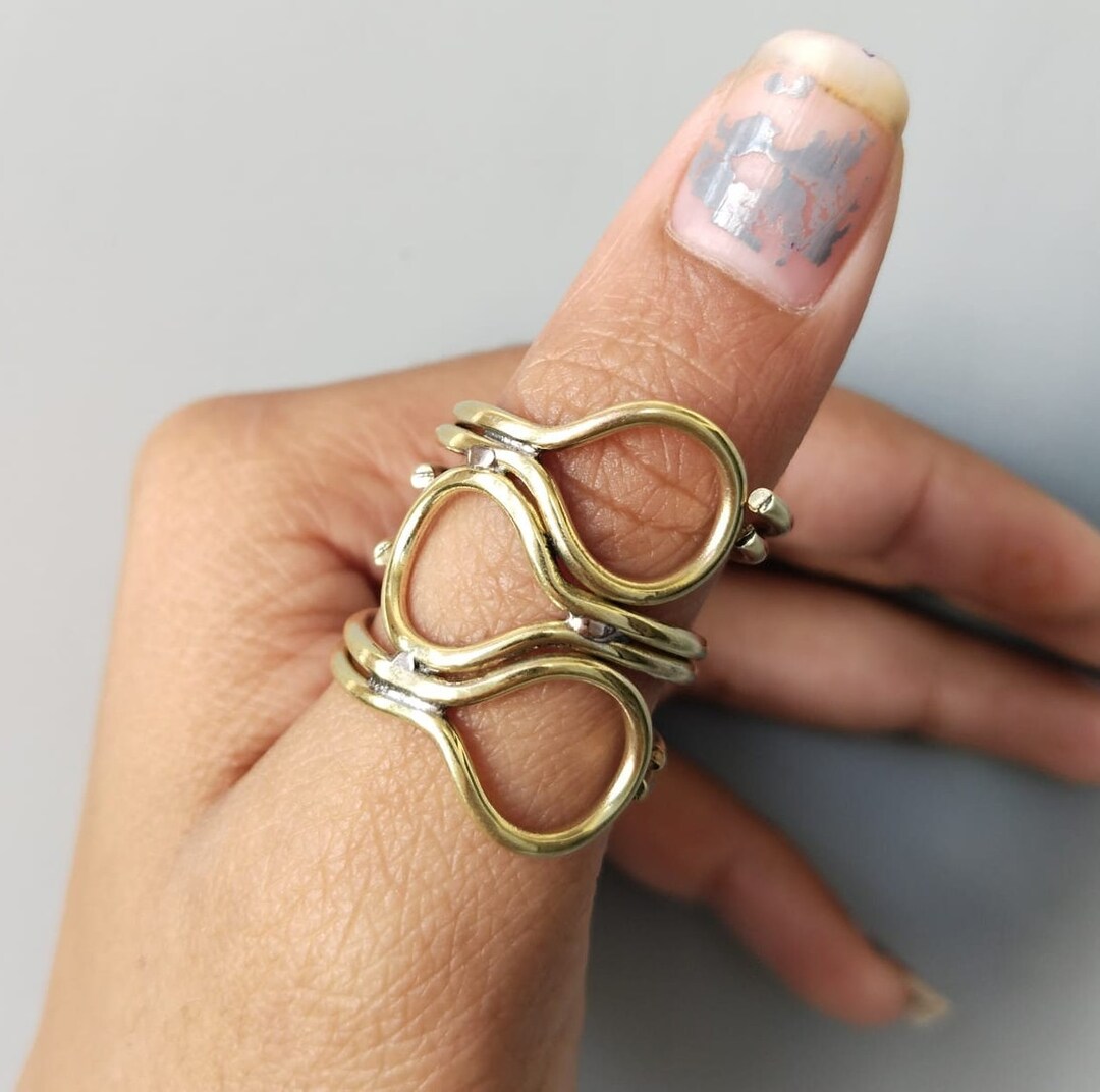 Adjustable Brass Arthritis Finger Splint Ring: Handmade Knuckle Support ...