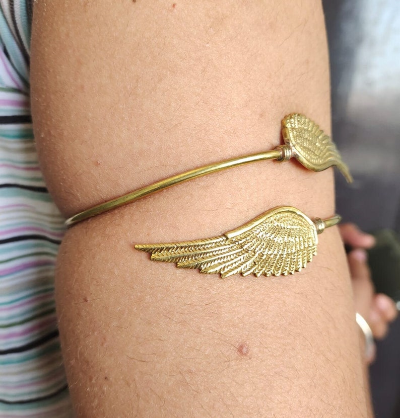 Gold Wing Arm Band, Arm Cuff, Upper Arm Band, Arm Cuff, Minimalist ...