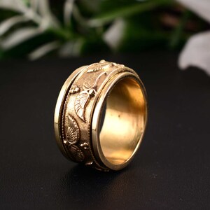 Seagull Bird Ring, Flying Birds Ring, Brass Ring, Freedom Ring for Bird ...