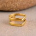 Double Bar Ring, 2 Line Ring, Flat Bar Ring, Gold Bohemian Ring, Modern ...