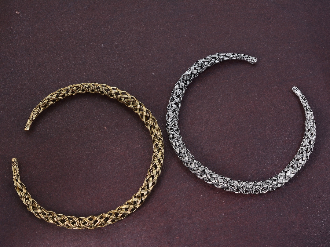 Braided Torque Choker || Viking Choker || Silver and Golden Color ...