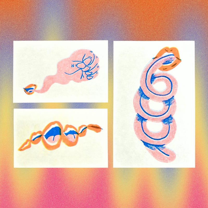 Risograph Print Postcards - Etsy