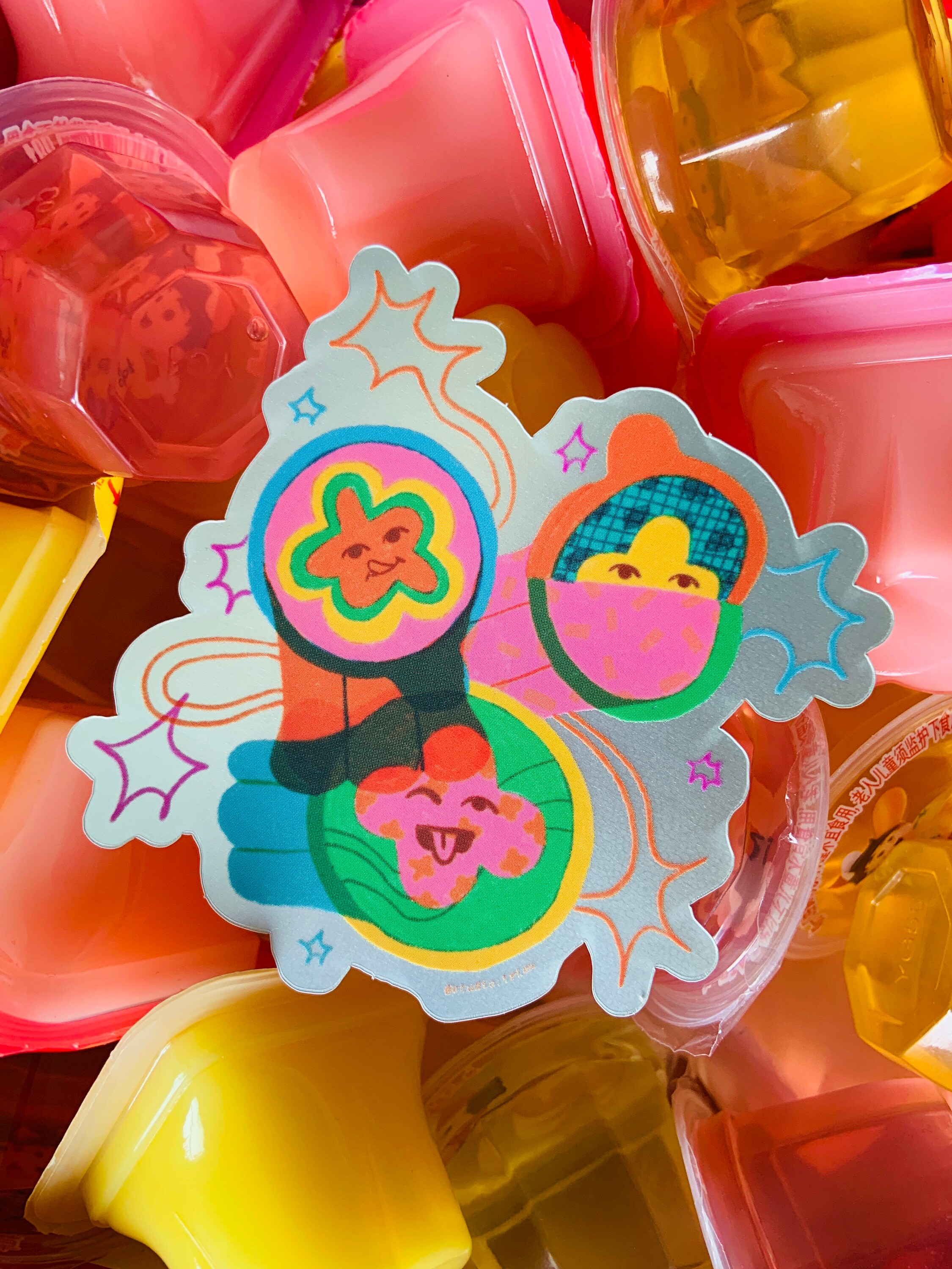 Holographic Jelly Cup Sticker: Nostalgic Asian Snack Decal - Etsy