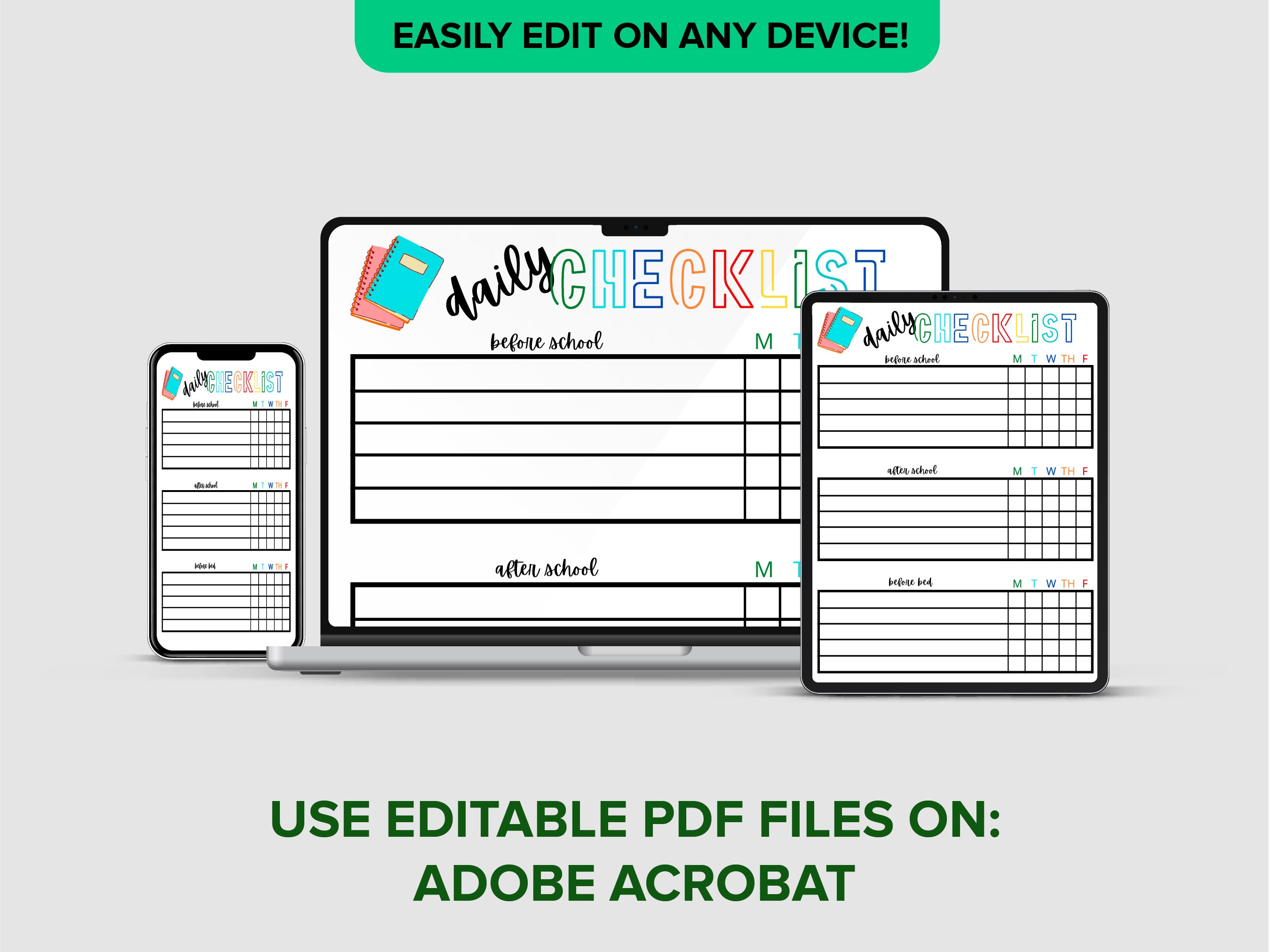 Editable Daily Checklist for Kids and Toddlers Interactive - Etsy