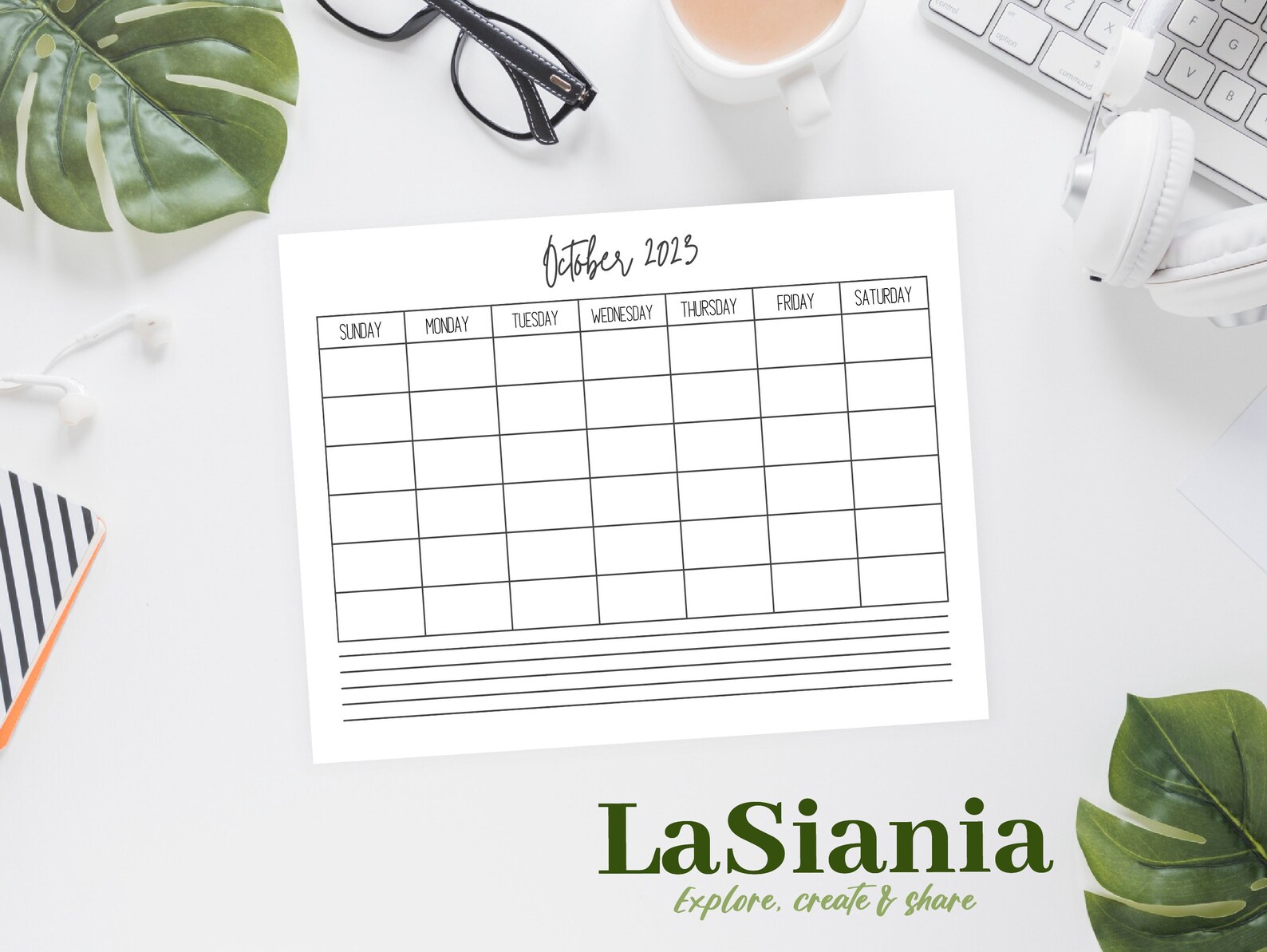 2023 2024 Calendar Printable Monthly Calendar: Twister Font Elegant ...