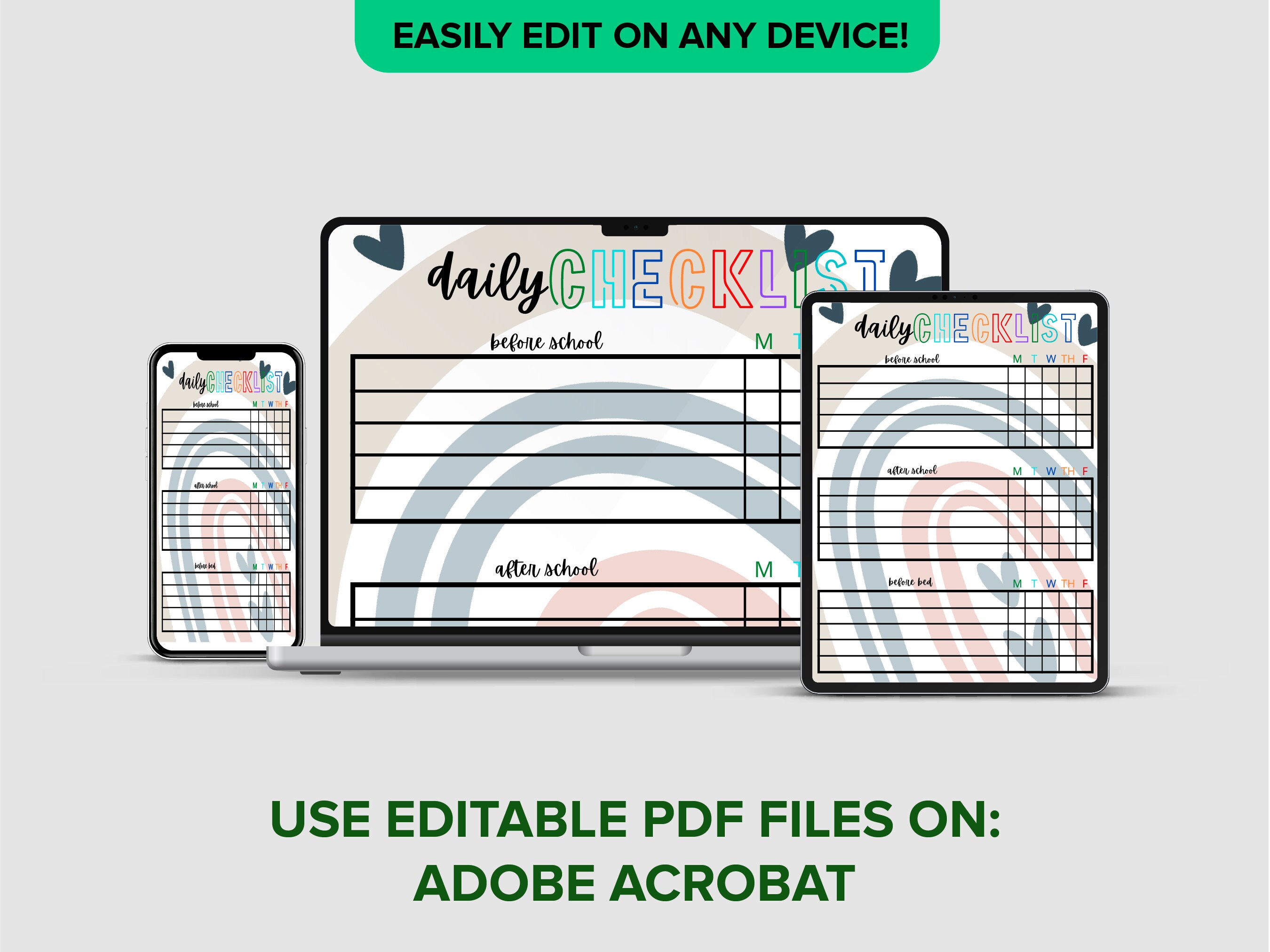 Editable Daily Checklist for Kids and Toddlers Interactive Before and ...