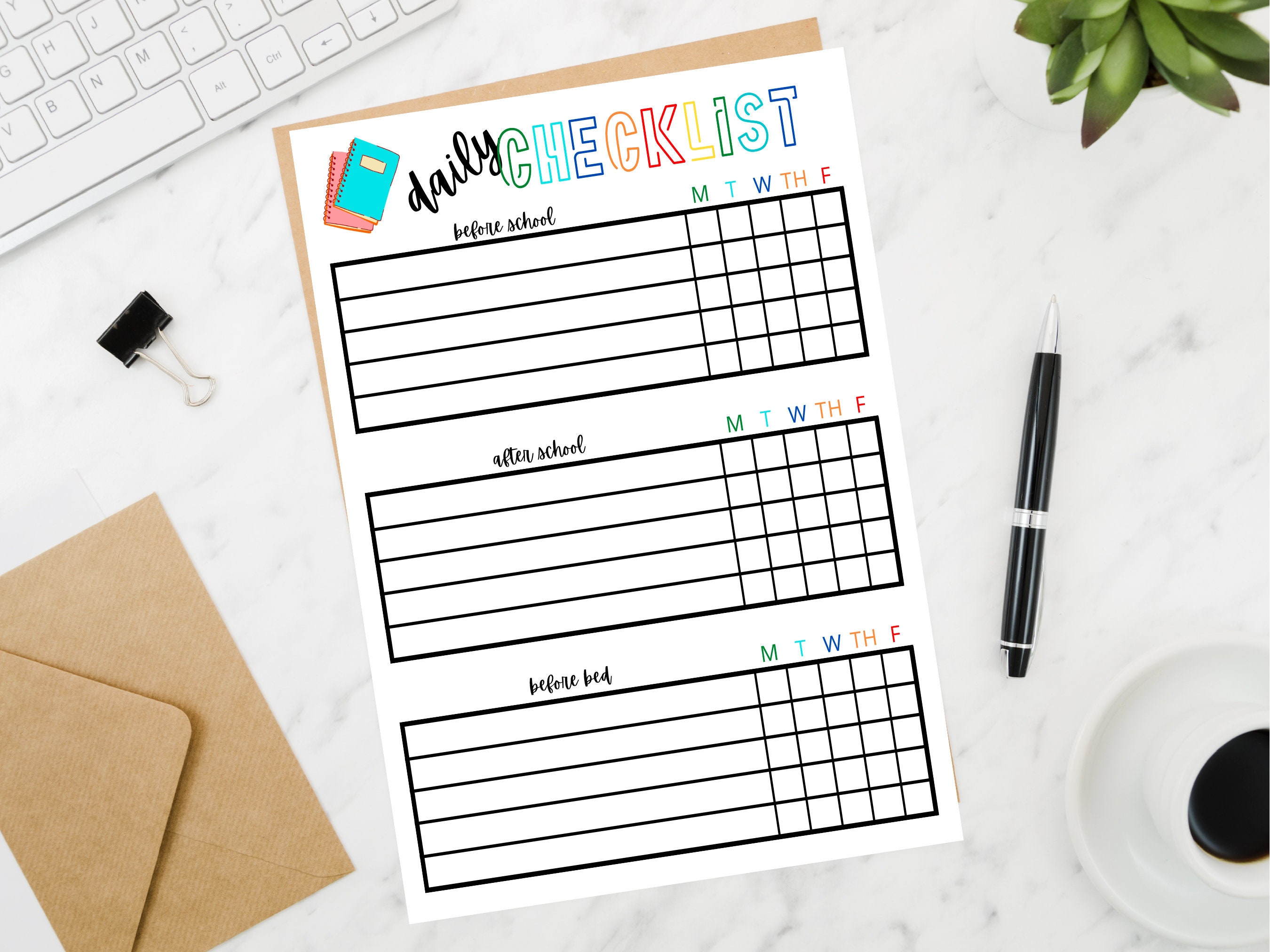 Editable Daily Checklist for Kids and Toddlers Interactive - Etsy