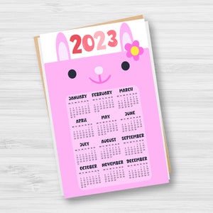2023 Printable Calendar for Kids Monday to Monday, Animal Theme ...