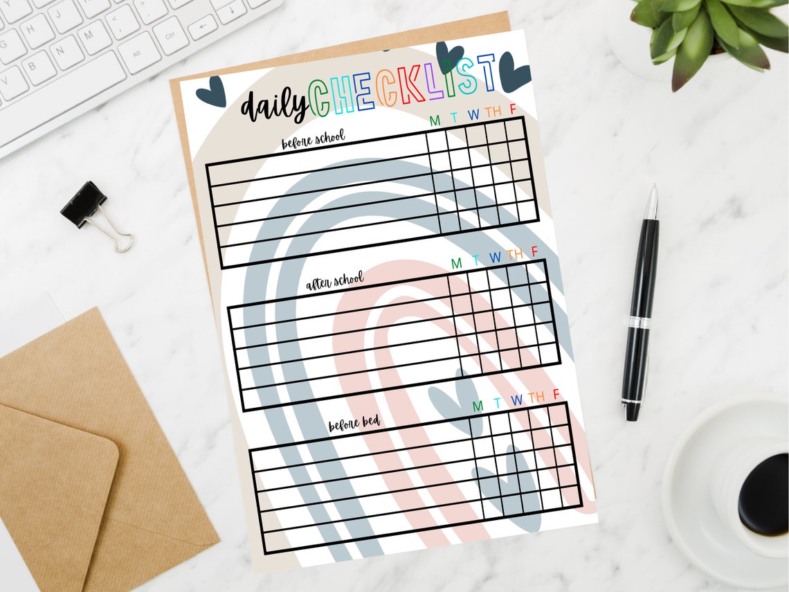 Editable Daily Checklist for Kids and Toddlers Interactive Before and ...