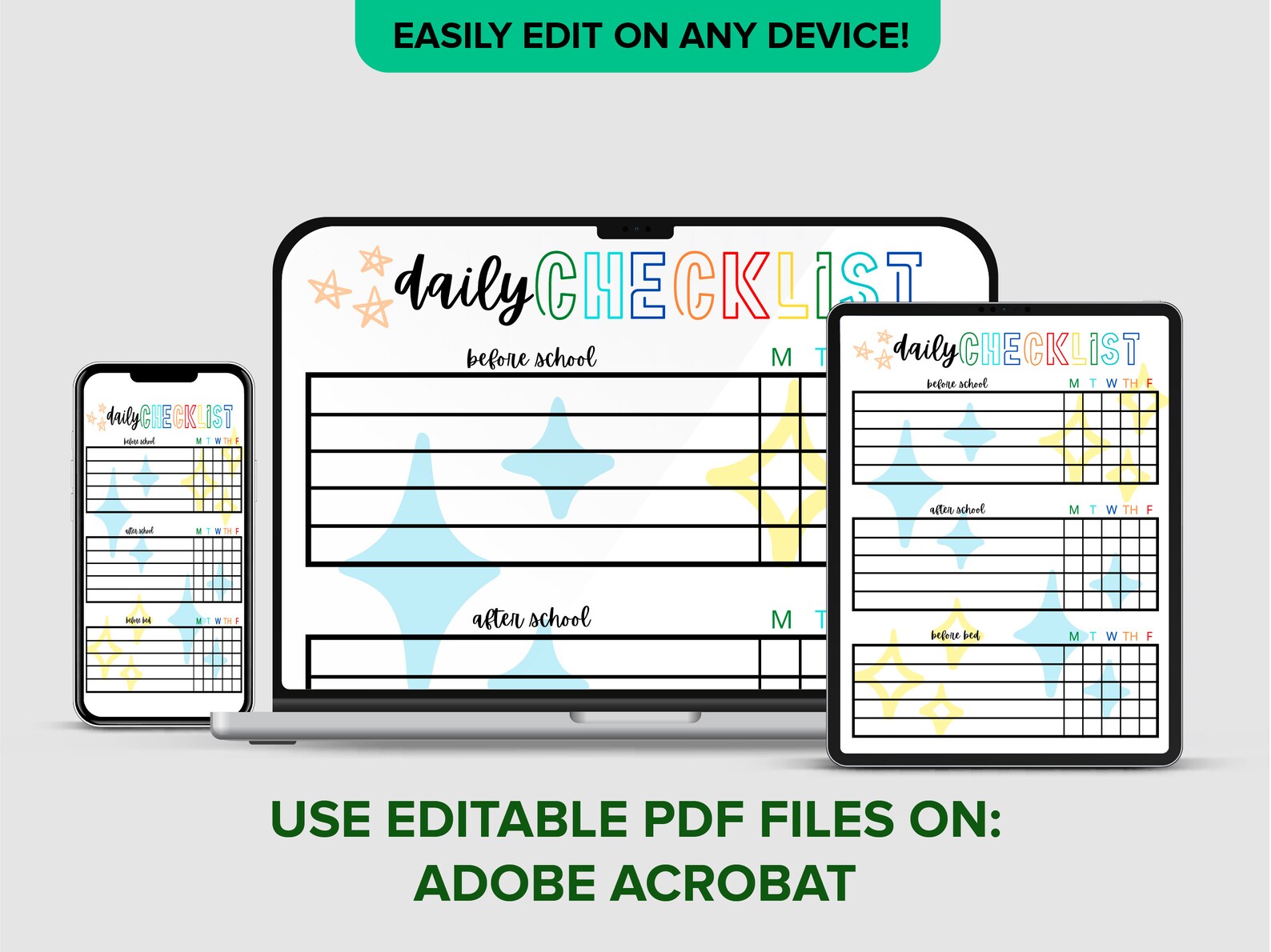 Editable Daily Checklist for Kids and Toddlers (Download Now) - Etsy