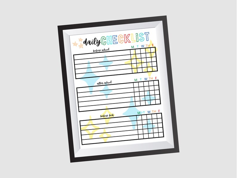 Editable Daily Checklist for Kids and Toddlers Interactive - Etsy