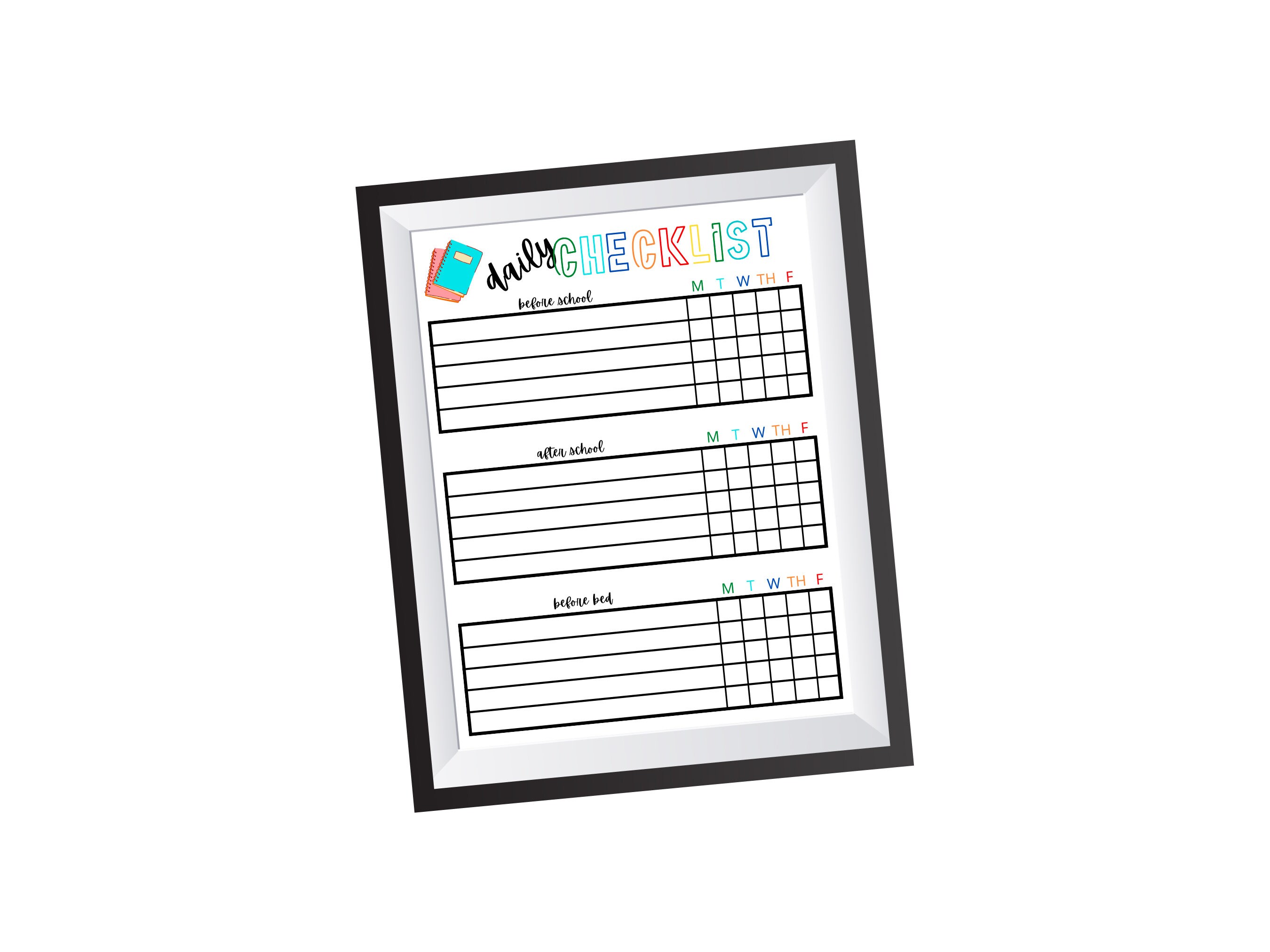 Editable Daily Checklist for Kids and Toddlers Interactive - Etsy