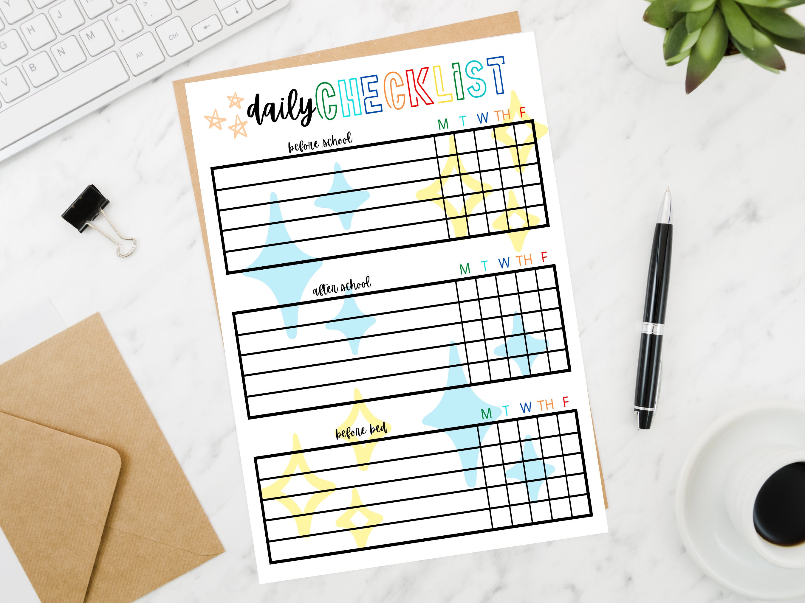 Editable Daily Checklist for Kids and Toddlers (Download Now) - Etsy