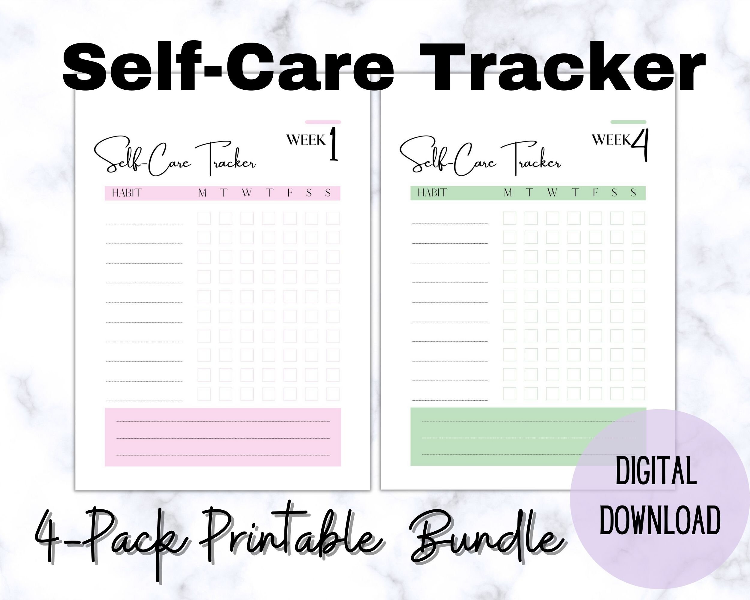Self-care Weekly Planner Habit Tracker for Mental Health and Wellness ...