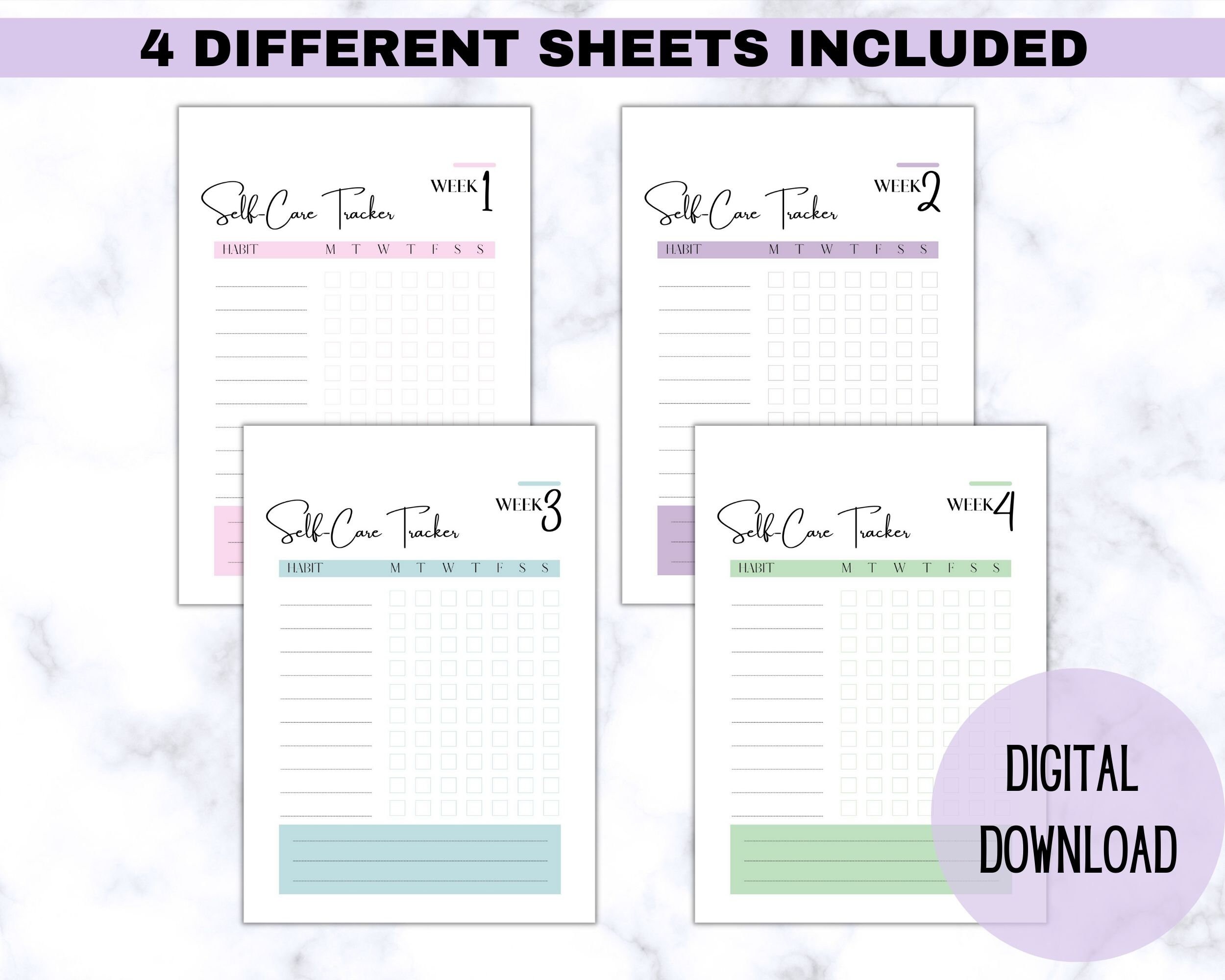 Self-care Weekly Planner Habit Tracker for Mental Health and Wellness ...