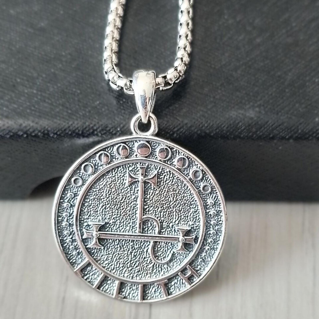 Seal Sigil of Lilith, 3D Pendant, Solid Sterling Silver 925, Occult ...