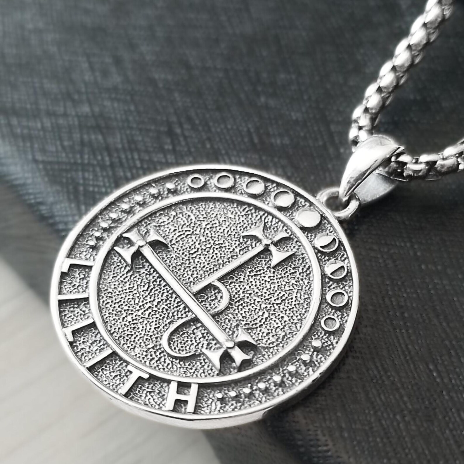 Seal Sigil of Lilith, 3D Pendant, Solid Sterling Silver 925, Occult ...