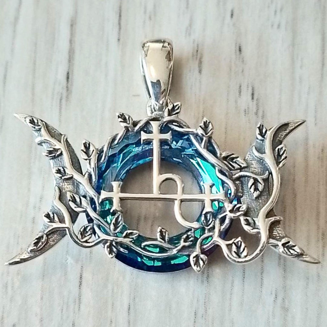 Women's Sea Crystal Sigil of Lilith Goddess, Unique Necklace Pendant ...