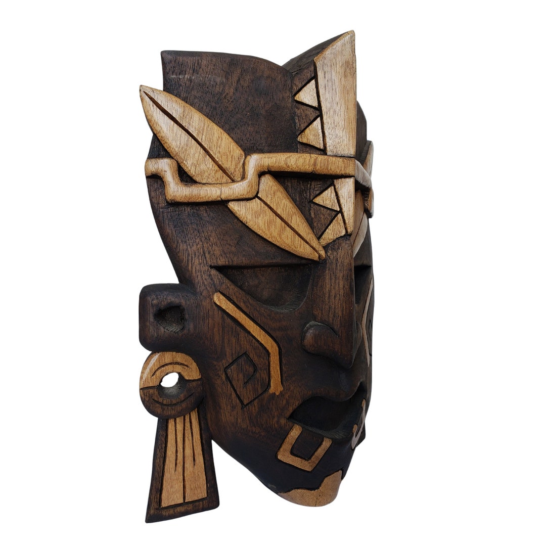 Mayan Cedar Mask. Mexican Crafts, Treasure of Pre-hispanic Culture With ...
