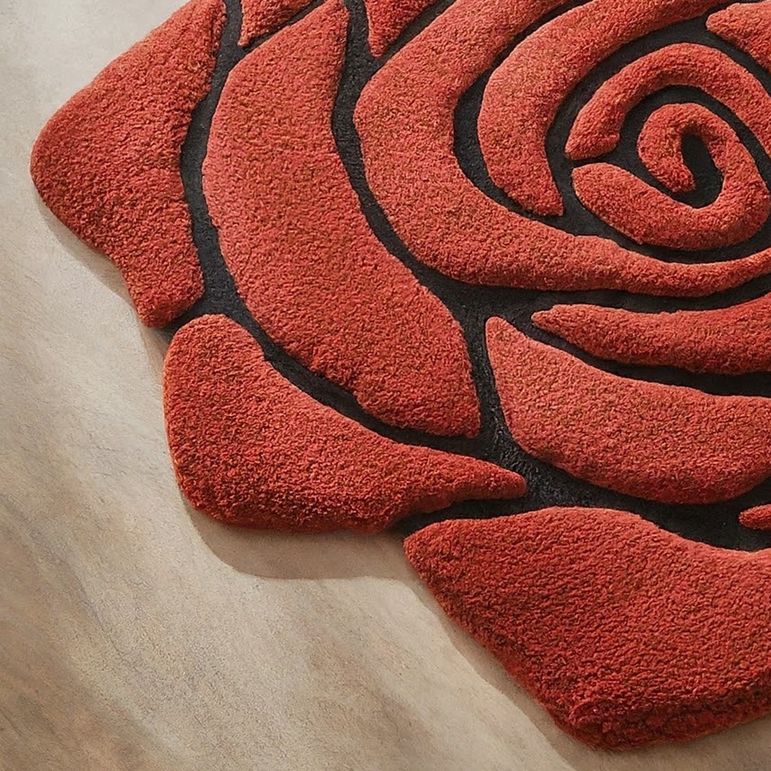 Wool Rose Rug: Hand-tufted Flower Design - Etsy