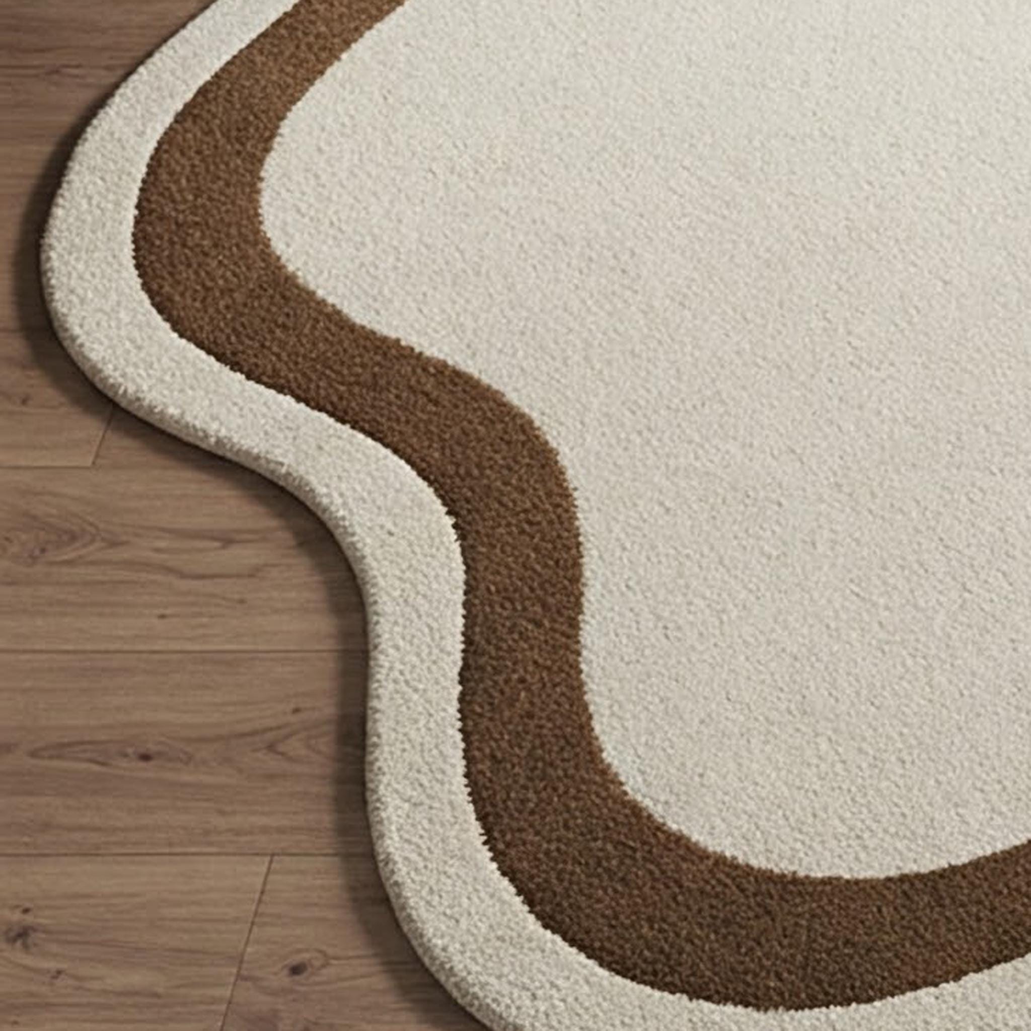 Irregular Shaped Hand Tufted Rug | Unique Design Area Rug for Bedroom ...