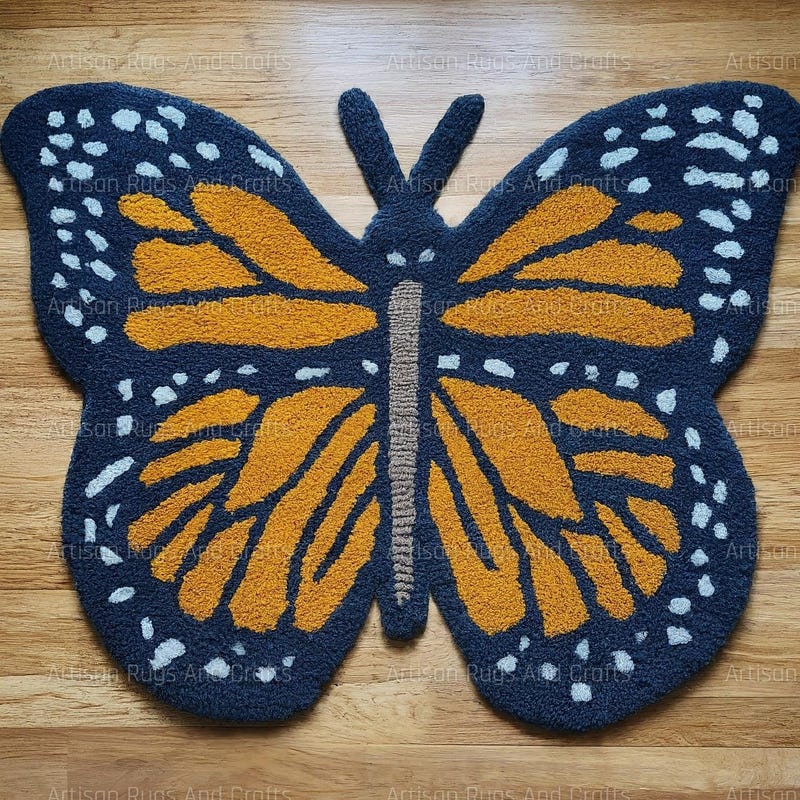 Butterfly Tufted Rug - Etsy