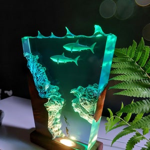 Custom Shark Lamps, Gifts for Ocean Lovers, Deep Sea Exploration ...