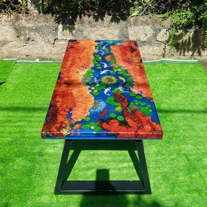 Koi Fish Epoxy Resin Table on Request - Hand-painted Koi Fish Art ...