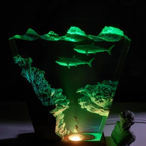 Custom Shark Lamps, Gifts for Ocean Lovers, Deep Sea Exploration ...