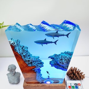 Custom Shark Lamps, Gifts for Ocean Lovers, Deep Sea Exploration ...