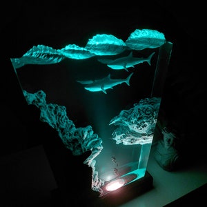 Custom Shark Lamps, Gifts for Ocean Lovers, Deep Sea Exploration ...